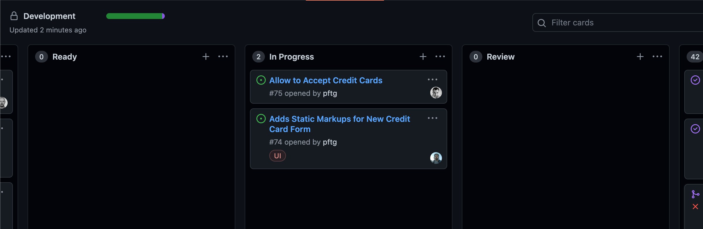Simultaneous work on the feature for frontend and backend developers
